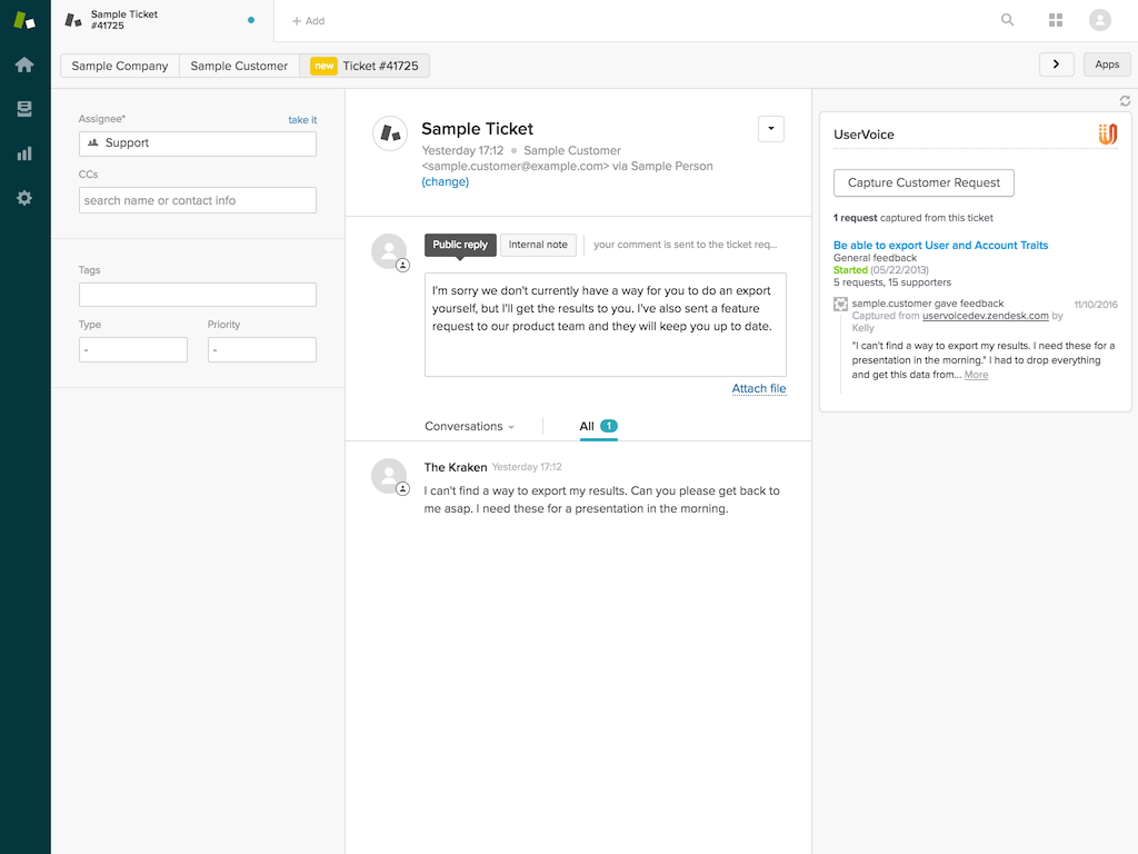 UserVoice App Integration with Zendesk Support